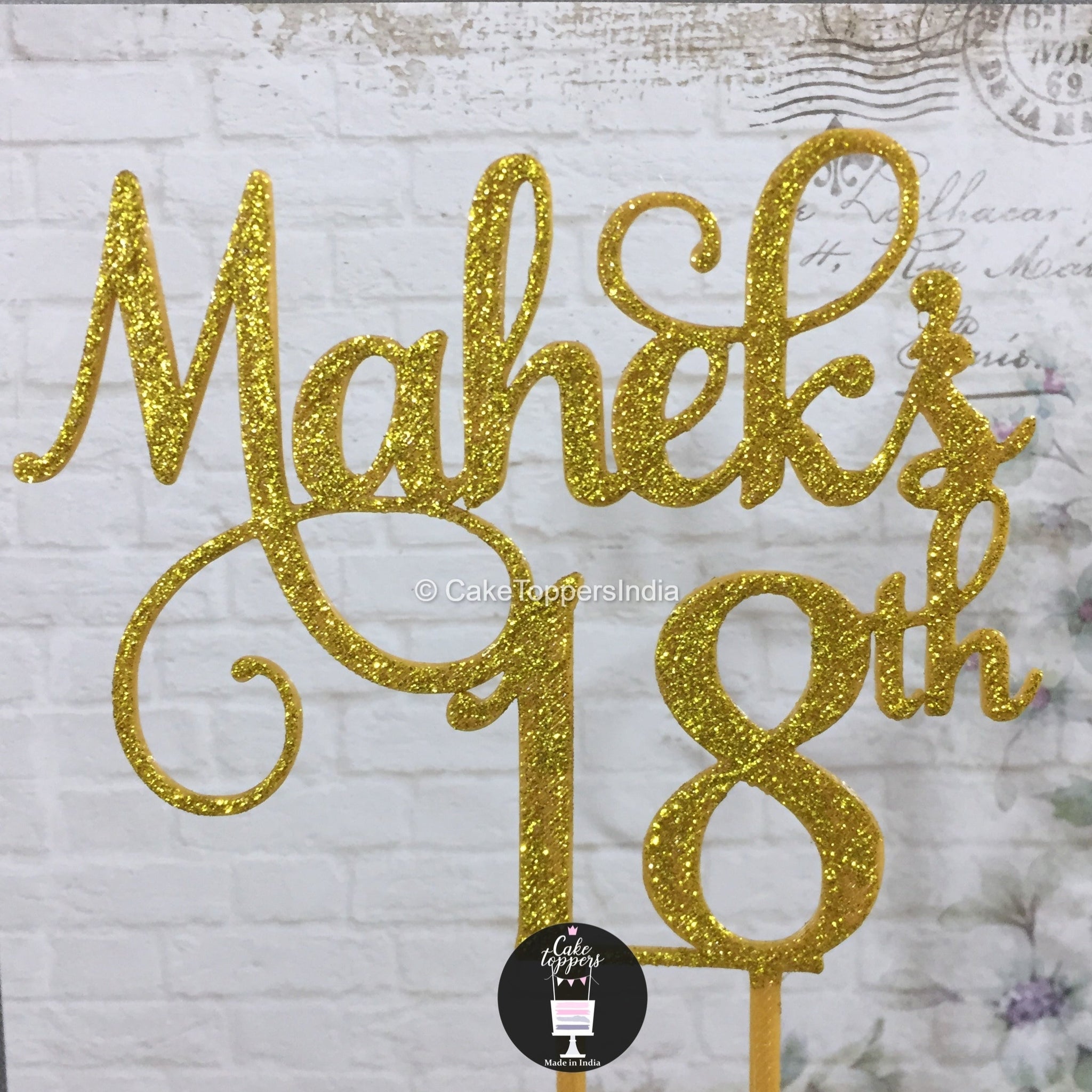 Personalized / Customized Cake Topper with Name and Age PHBDCT011 ...