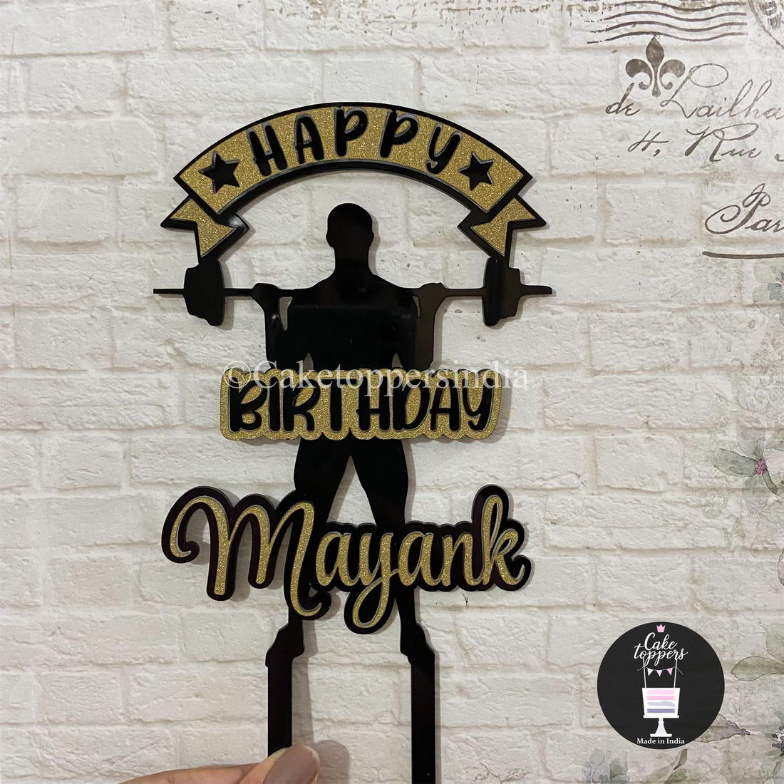 Personalized / Customized Gym / Bodybuilding / Men's Theme Cake Topper ...